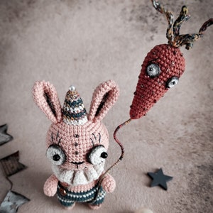 CROCHET PATTERN Creepy Bunny / Amigurumi Cute Rabbit/ Crochet Carrot ...