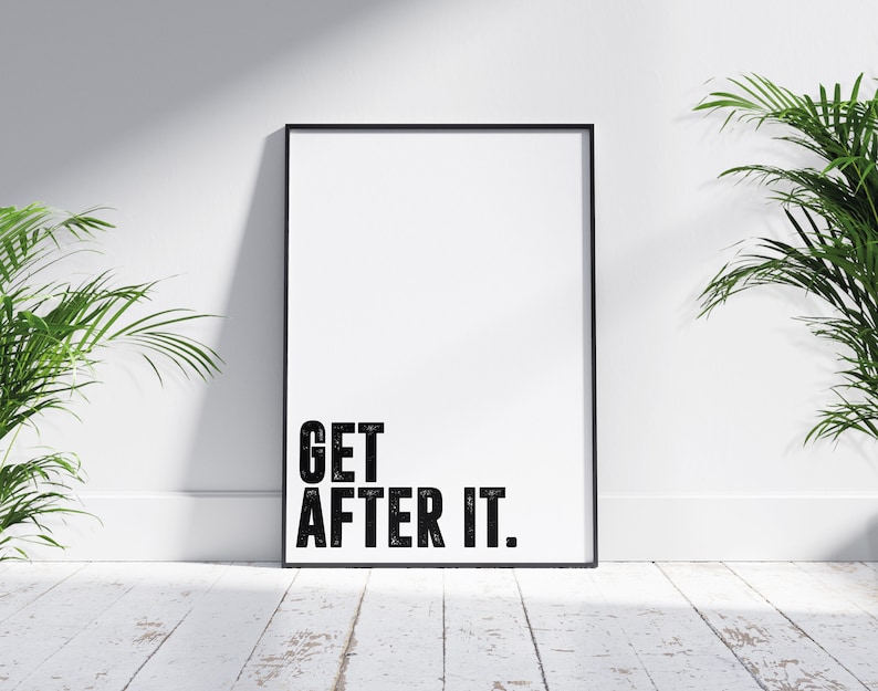 Jocko Willink Get After It Motivational Poster, Wall Quote, Minimalist, Office Wall Art ...