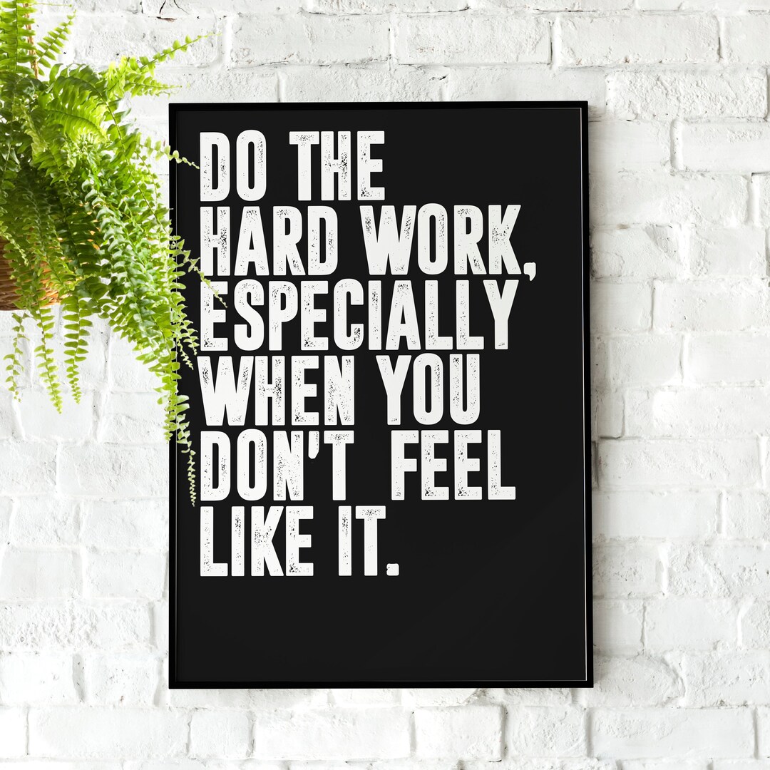 Hamza | Do the Hard Work | Motivational Poster, Wall Art Quote ...