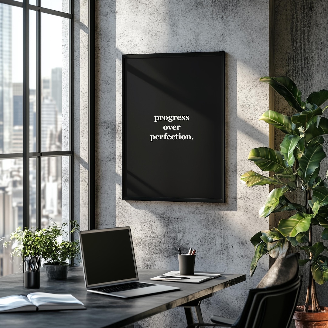 Progress Over Perfection | Motivational Poster, Wall Art, Discipline ...