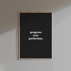 Progress Over Perfection | Motivational Poster, Wall Art, Discipline, Home Office, Gym Poster ...