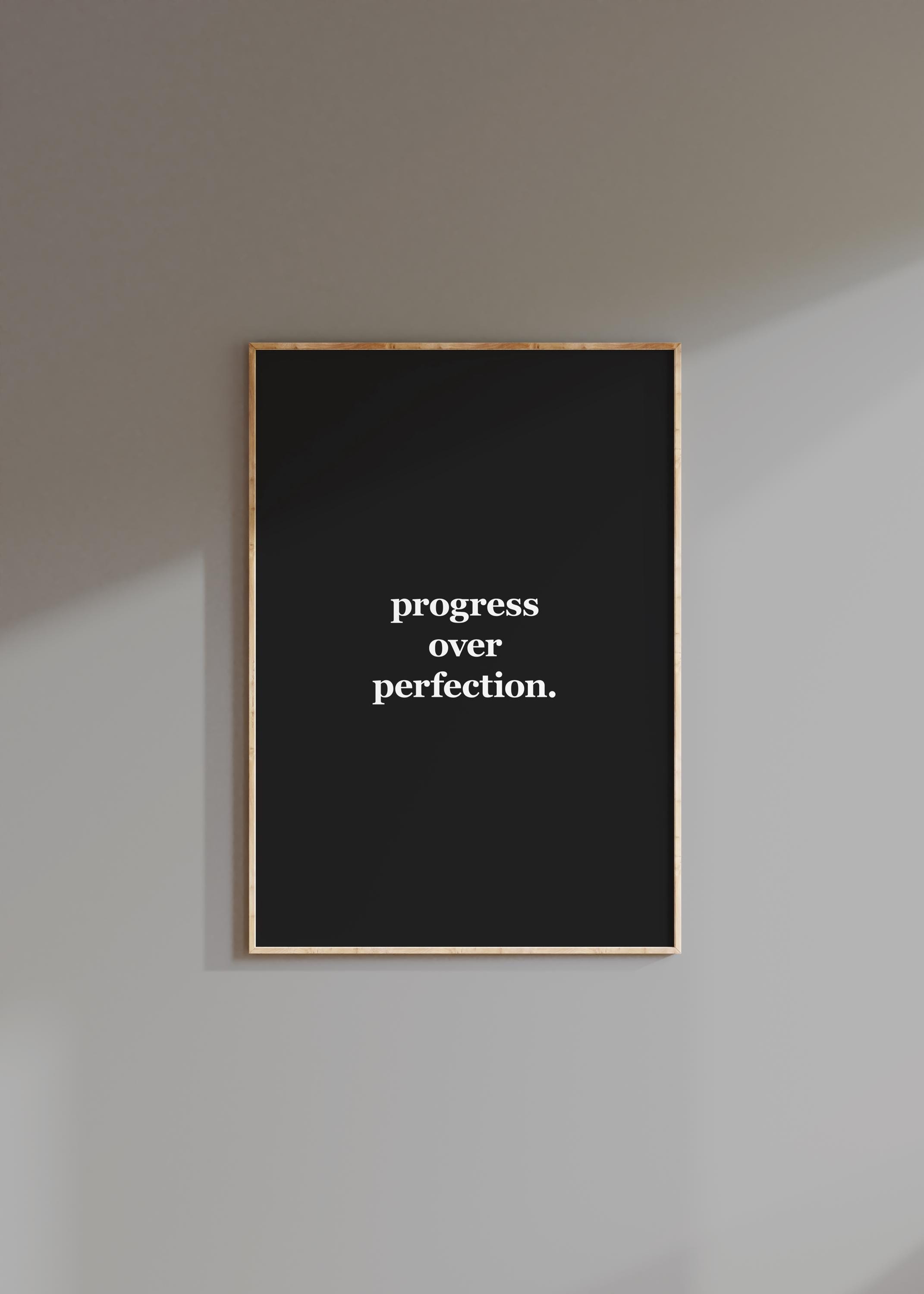 Progress Over Perfection | Motivational Poster, Wall Art, Discipline ...