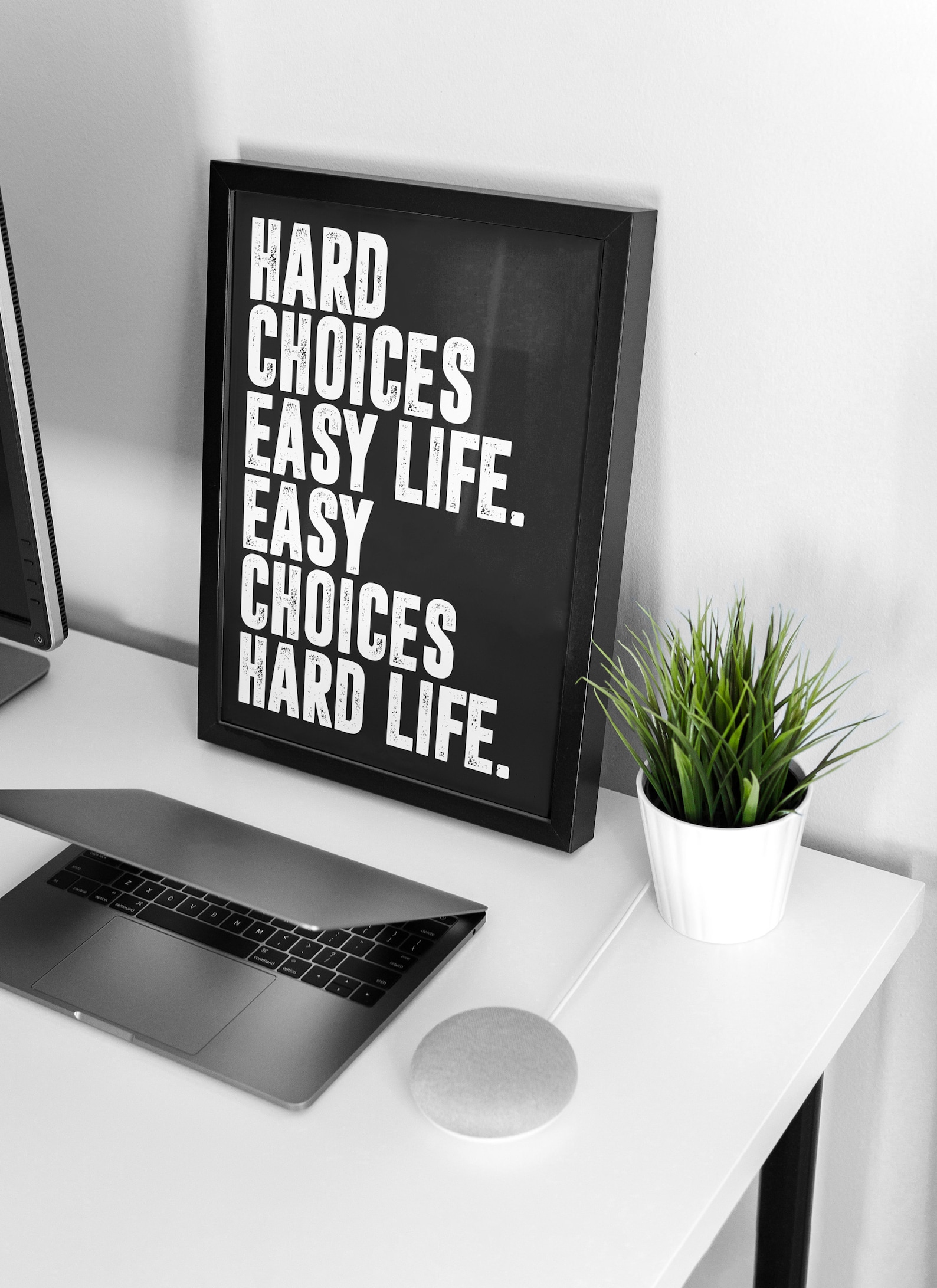 Hard Choices Easy Life Wall Art Quote, Minimalist, Wall Art ...