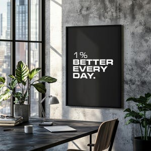 1% Better Every Day | Motivational Poster, Wall Art, Discipline, Home ...