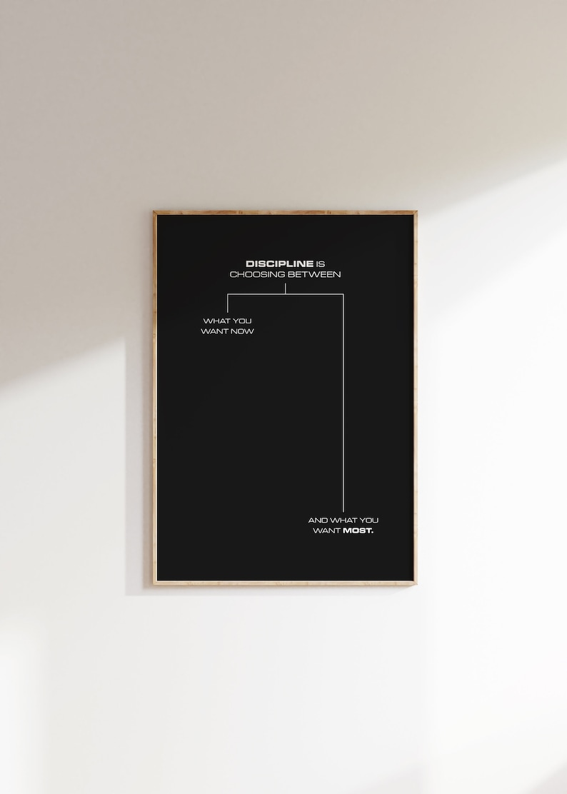 Discipline is Choosing Between | Motivational Poster, Wall Art ...