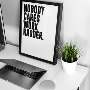 Jocko Willink Nobody Cares Work Harder | Motivational Poster, Wall Art ...