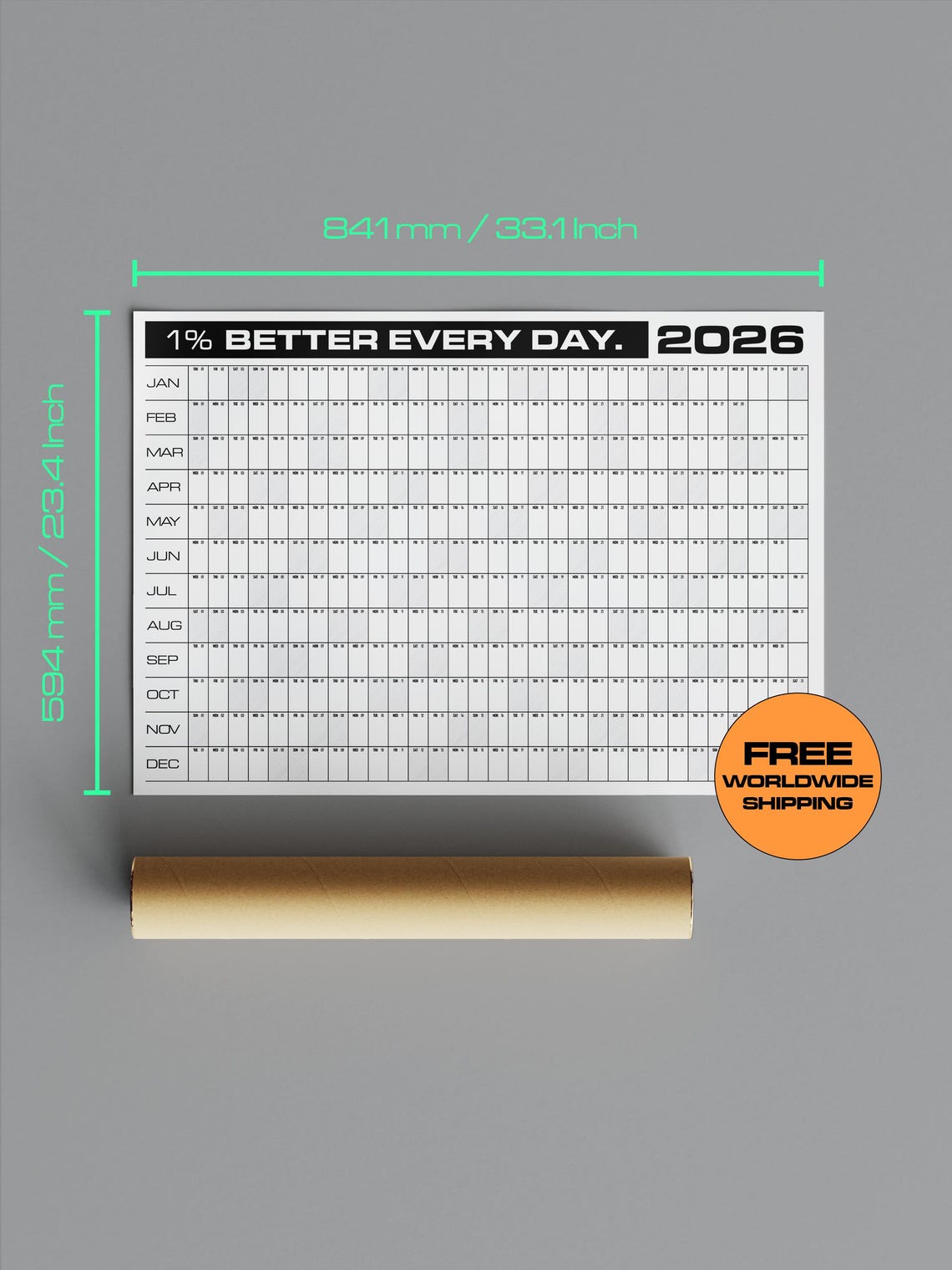 1 Percent Better Every Day, 2026 Block Year Planner, 2026 Wall Calendar ...