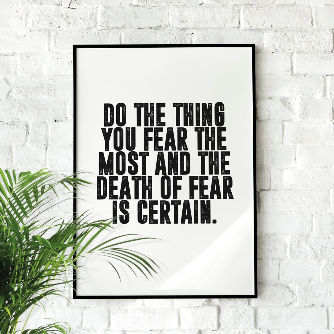 Death of Fear| Motivational Poster Wall Art Quote, Minimalist, Wall ...