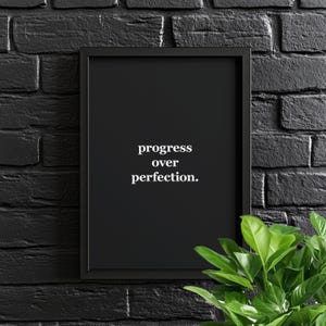 Progress Over Perfection | Motivational Poster, Wall Art, Discipline ...