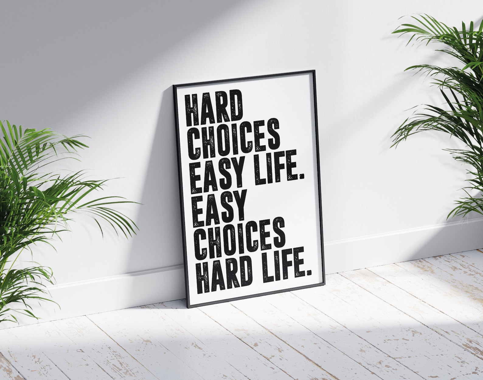 Hard Choices Easy Life Wall Art Quote Minimalist Wall Art - Etsy