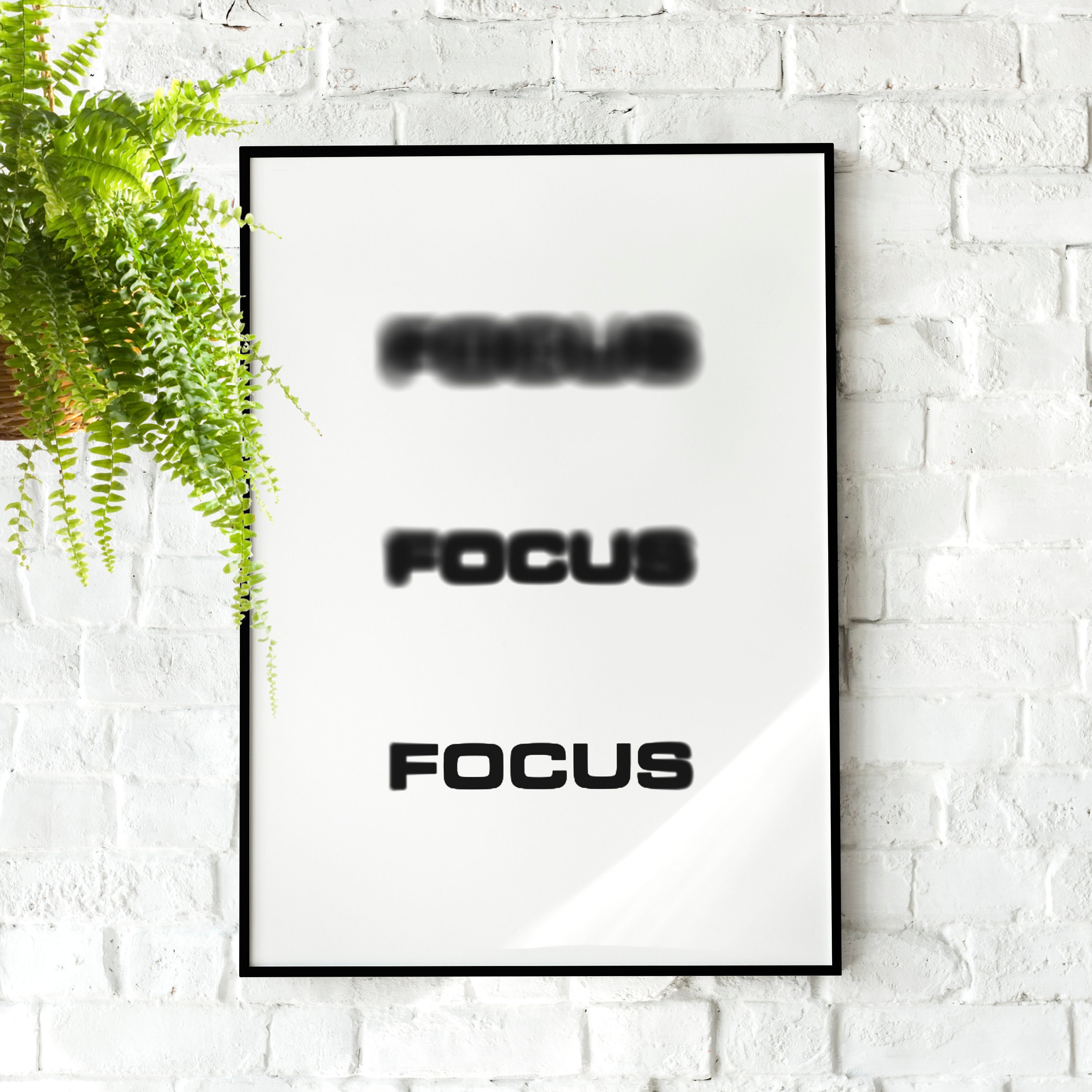 Focus Motivational Poster, Wall Art, Minimalist, Home Office, Gym ...