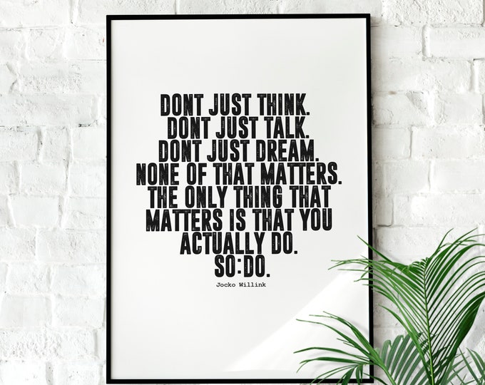 Jocko Willink Nobody Cares Work Harder Motivational Poster, Wall Art ...