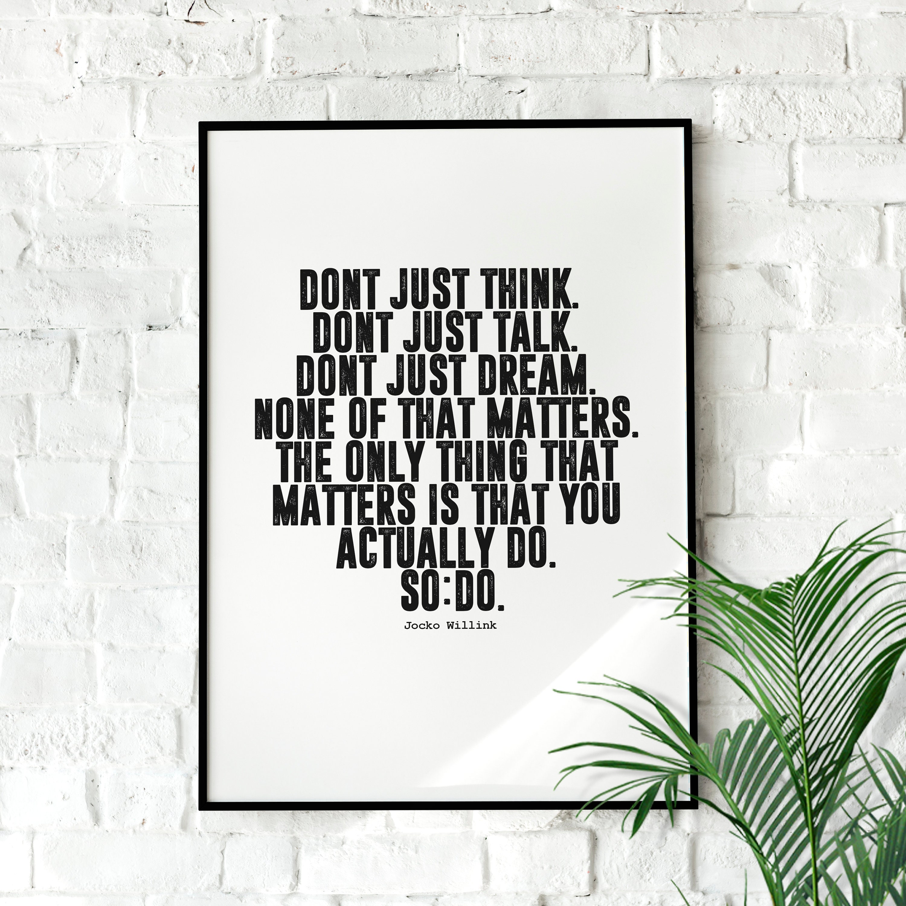 Jocko Willink so Do | Motivational Poster, Wall Art Quote, Minimalist ...