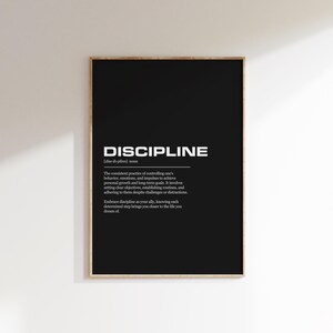 Discipline Definition Inspirational Office Poster Wall Art Print ...