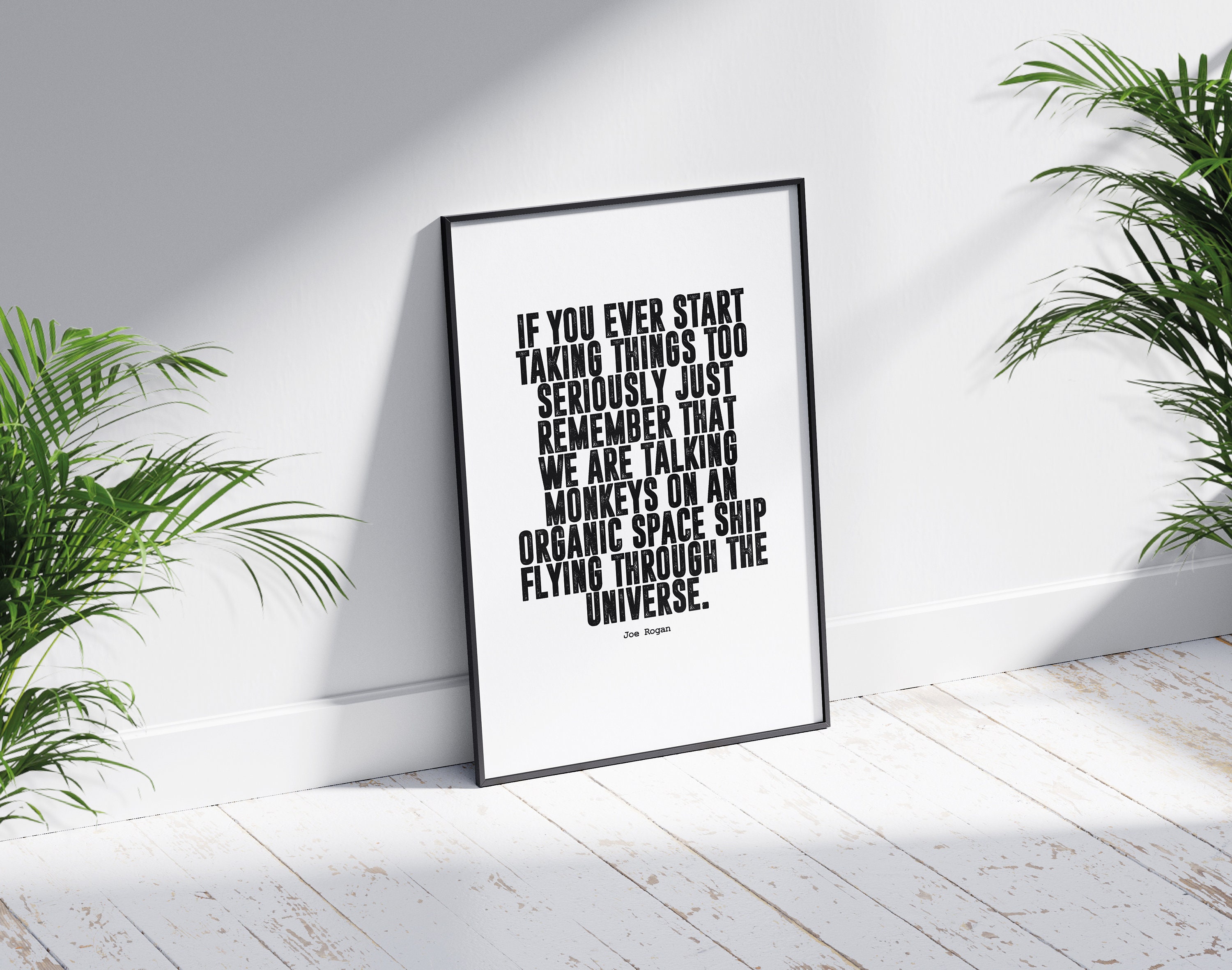 Joe Rogan Talking Monkeys Motivational Poster, Wall Art Quote ...