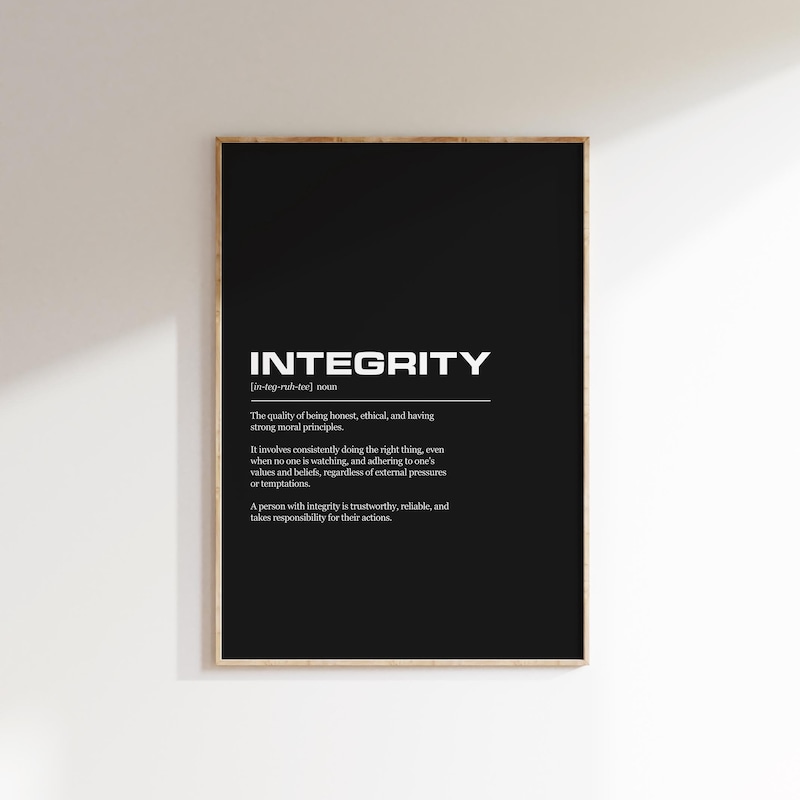 Integrity Poster - Etsy