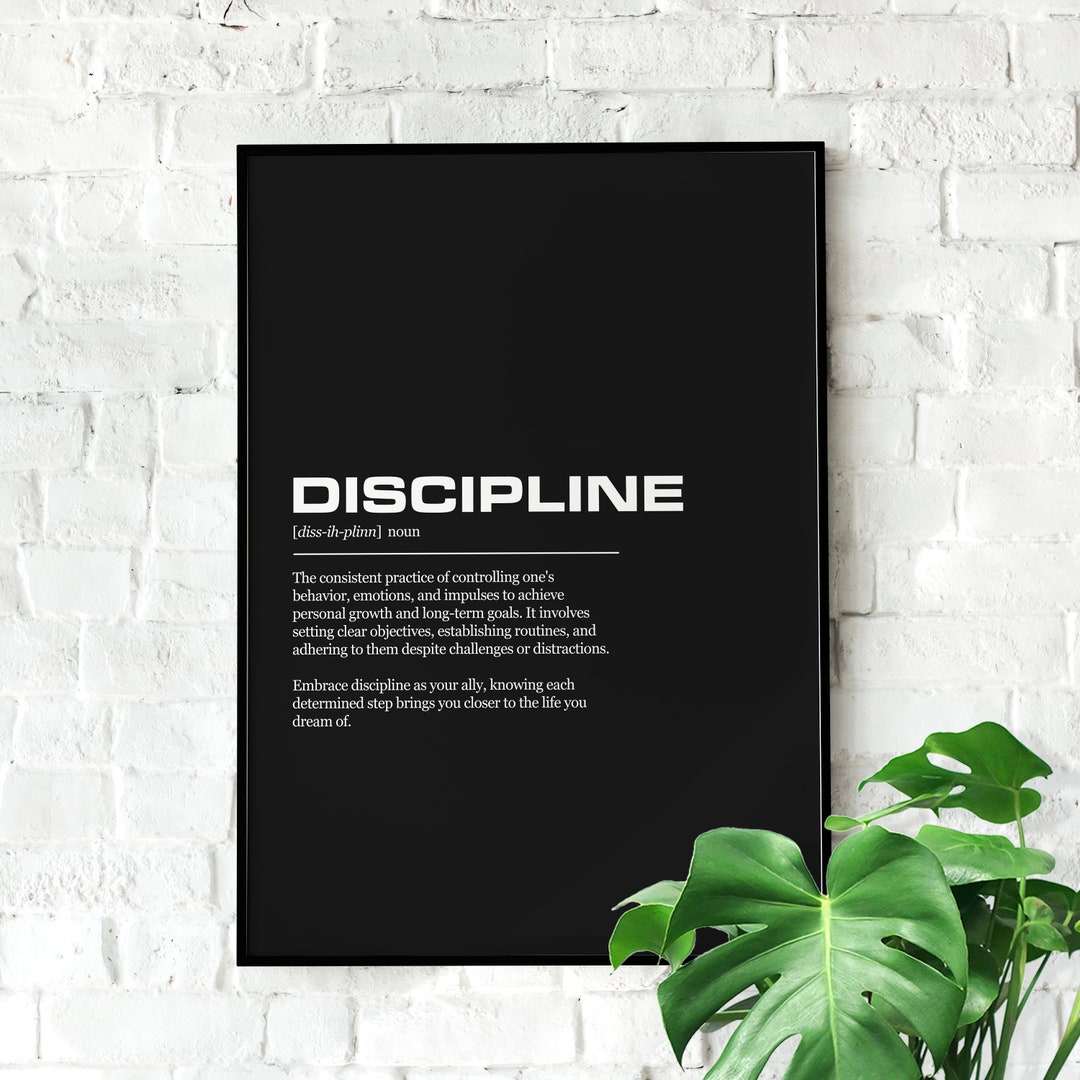 Discipline Definition Inspirational Office Poster Wall Art Print ...