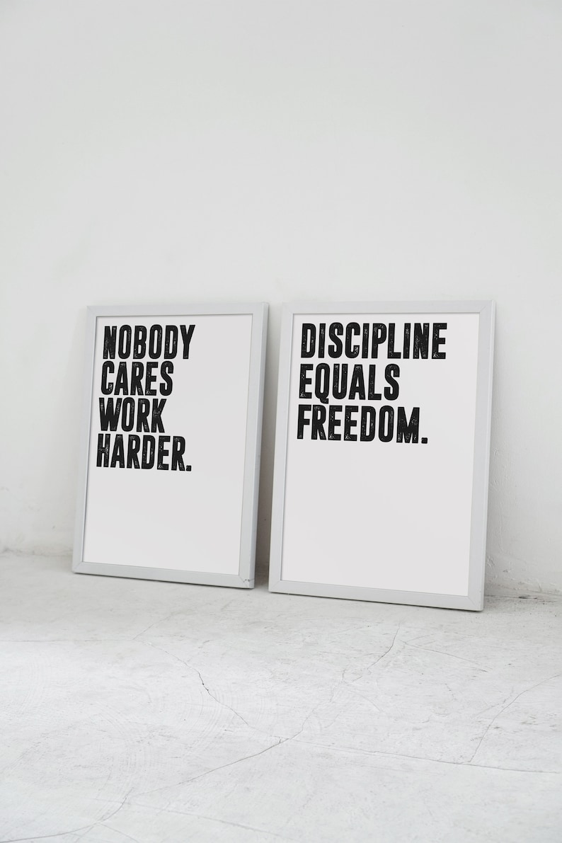 Jocko Willink Set of 2 Motivational Posters Nobody Cares Work Harder ...