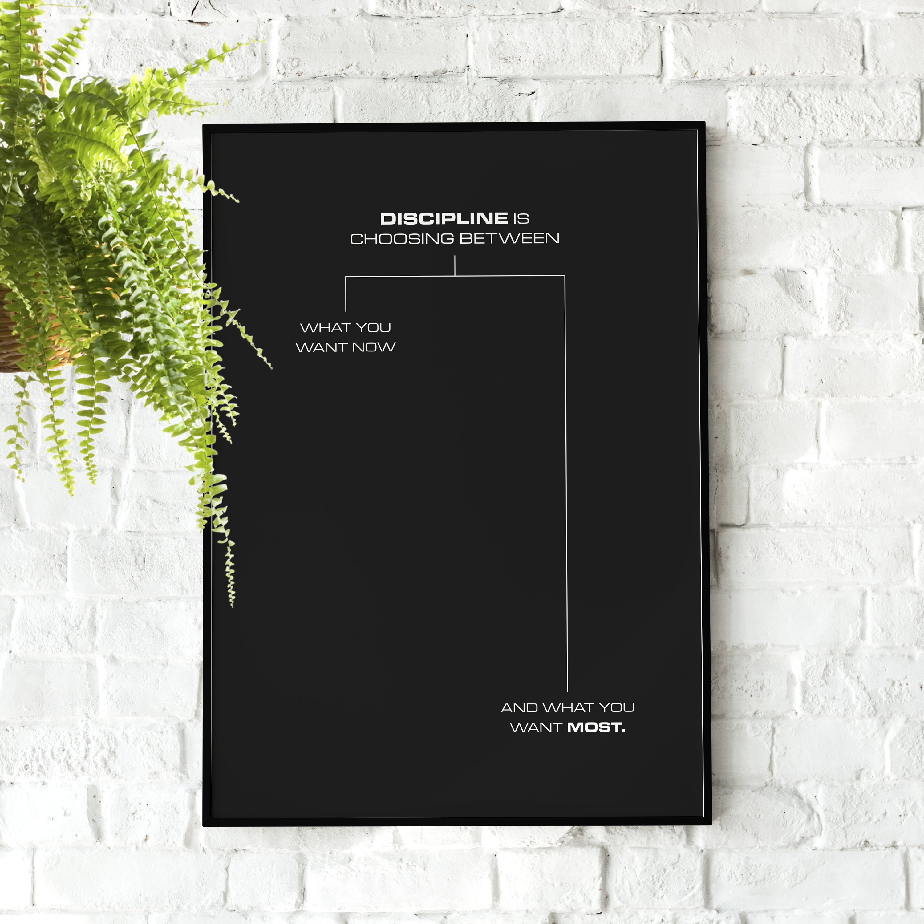 Discipline is Choosing Between | Motivational Poster, Wall Art ...