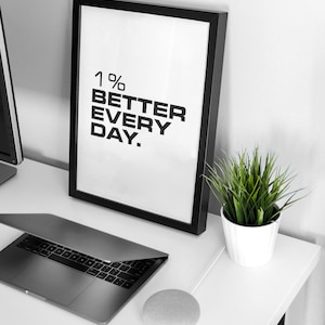 1% Better Every Day | Motivational Poster, Wall Art, Discipline, Home ...