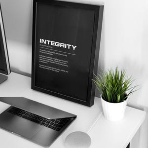 Integrity Definition Inspirational Office Poster Wall Art Print ...