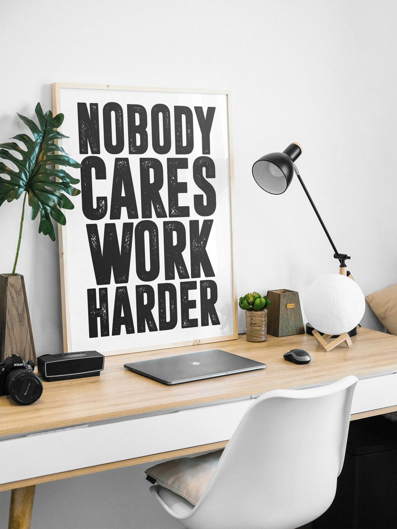 Jocko Willink Nobody Cares Work Harder Motivational Poster, Wall Art ...