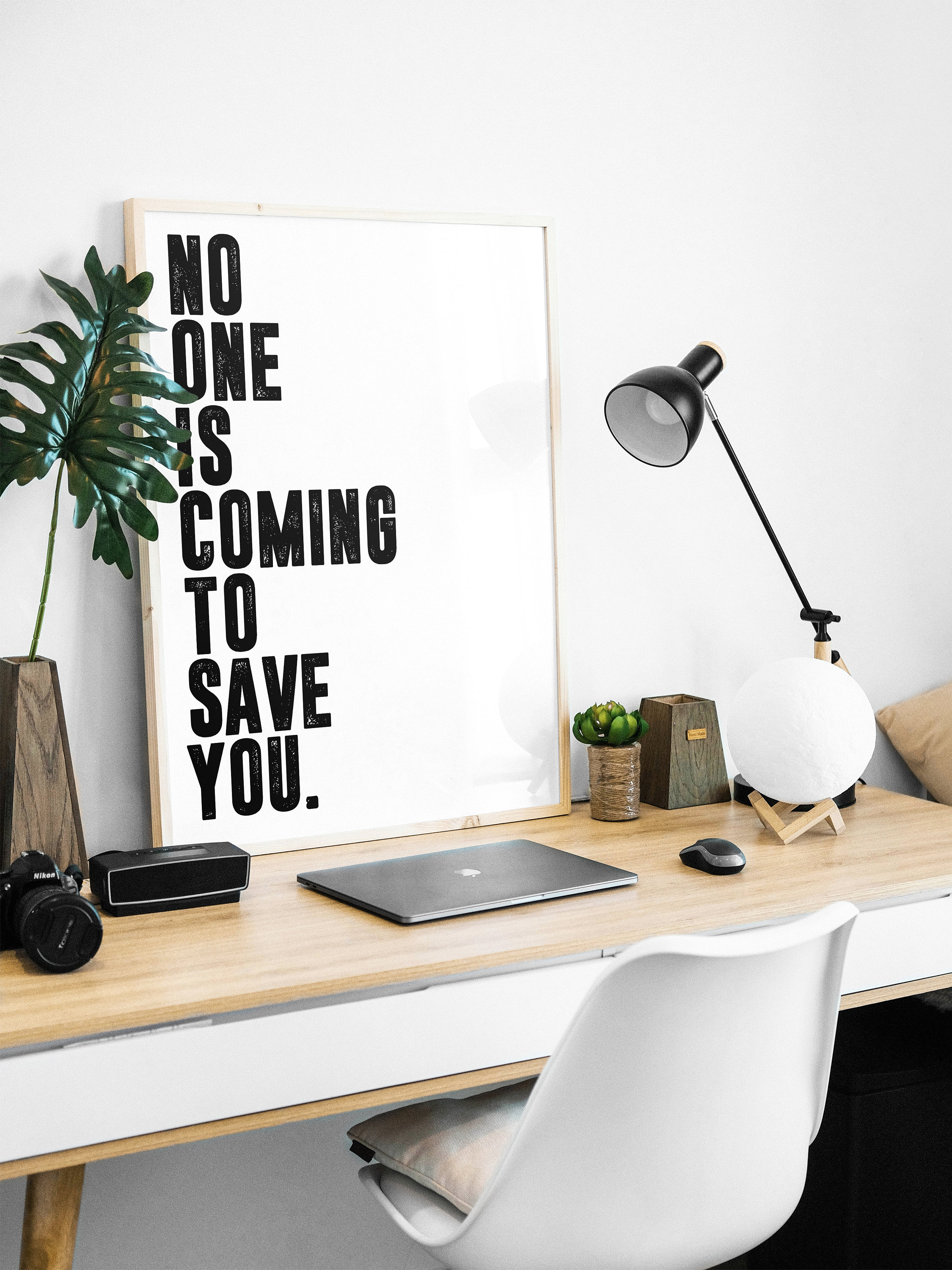 No One is Coming to Save You | Motivational Poster, Wall Art Quote ...