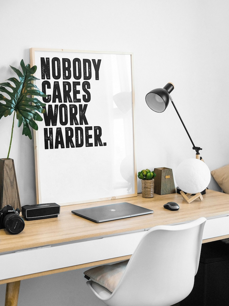 Jocko Willink Nobody Cares Work Harder Motivational Poster, Wall Art ...
