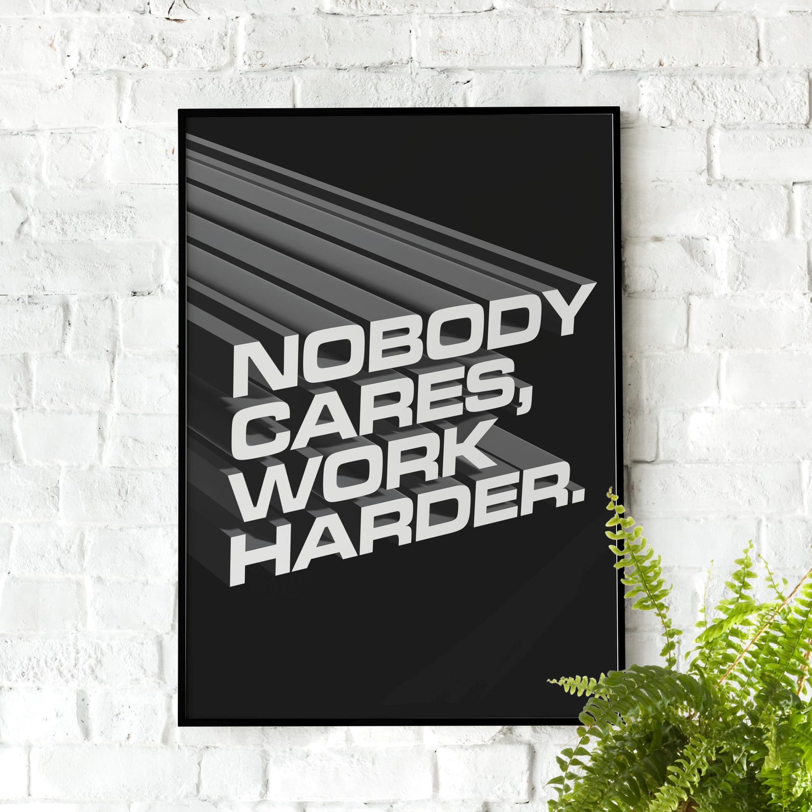 Jocko Willink Nobody Cares Work Harder 3D | Motivational Poster, Wall ...