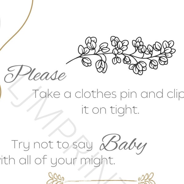 Baby Shower Clothes Pin Game - Etsy