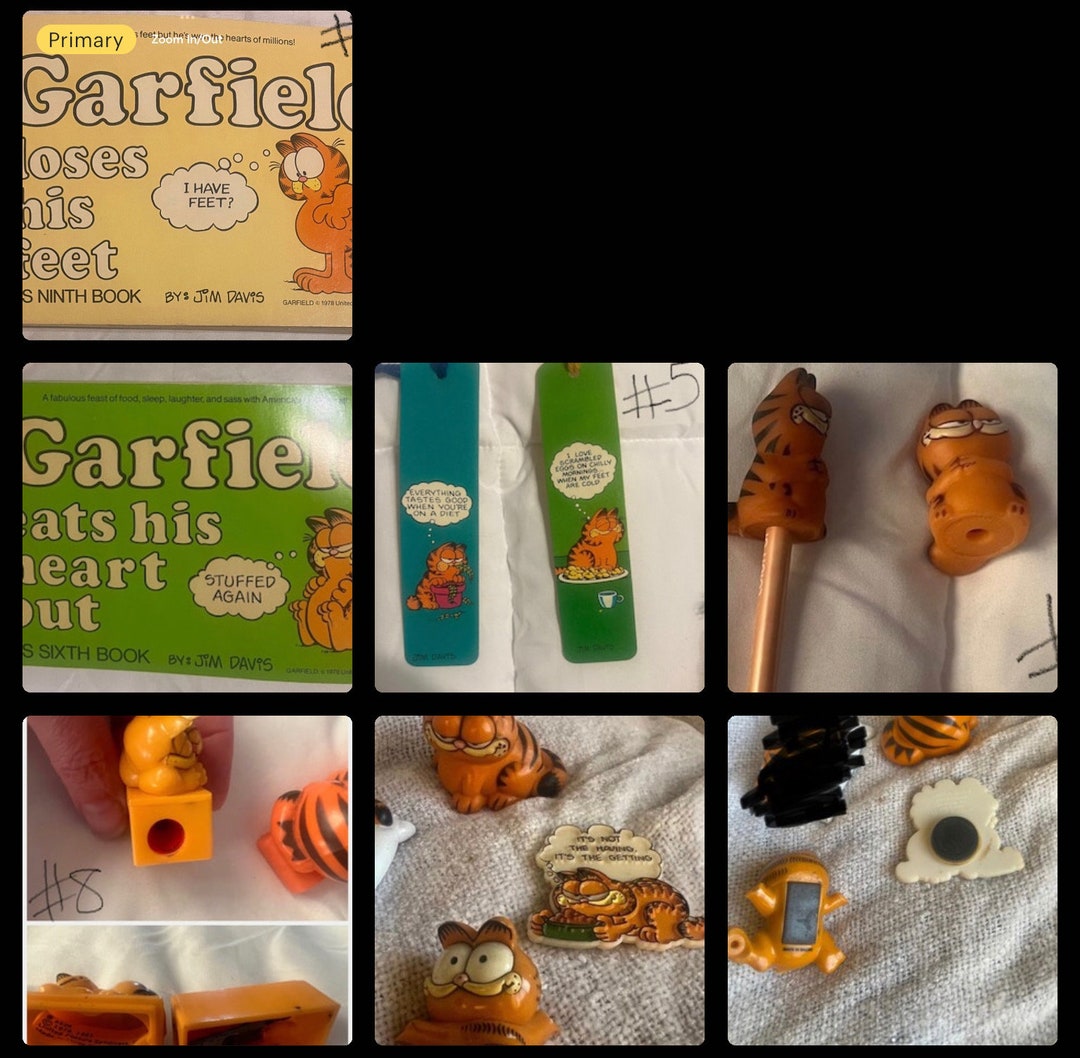 Vintage Garfield Office/ School Supplies, Bag, Pencil Toppers, Class of ...