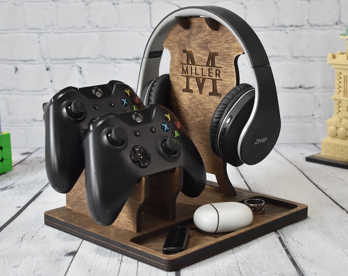 Personalised Skull Head Gaming Stands Headset and Controller Holder ...