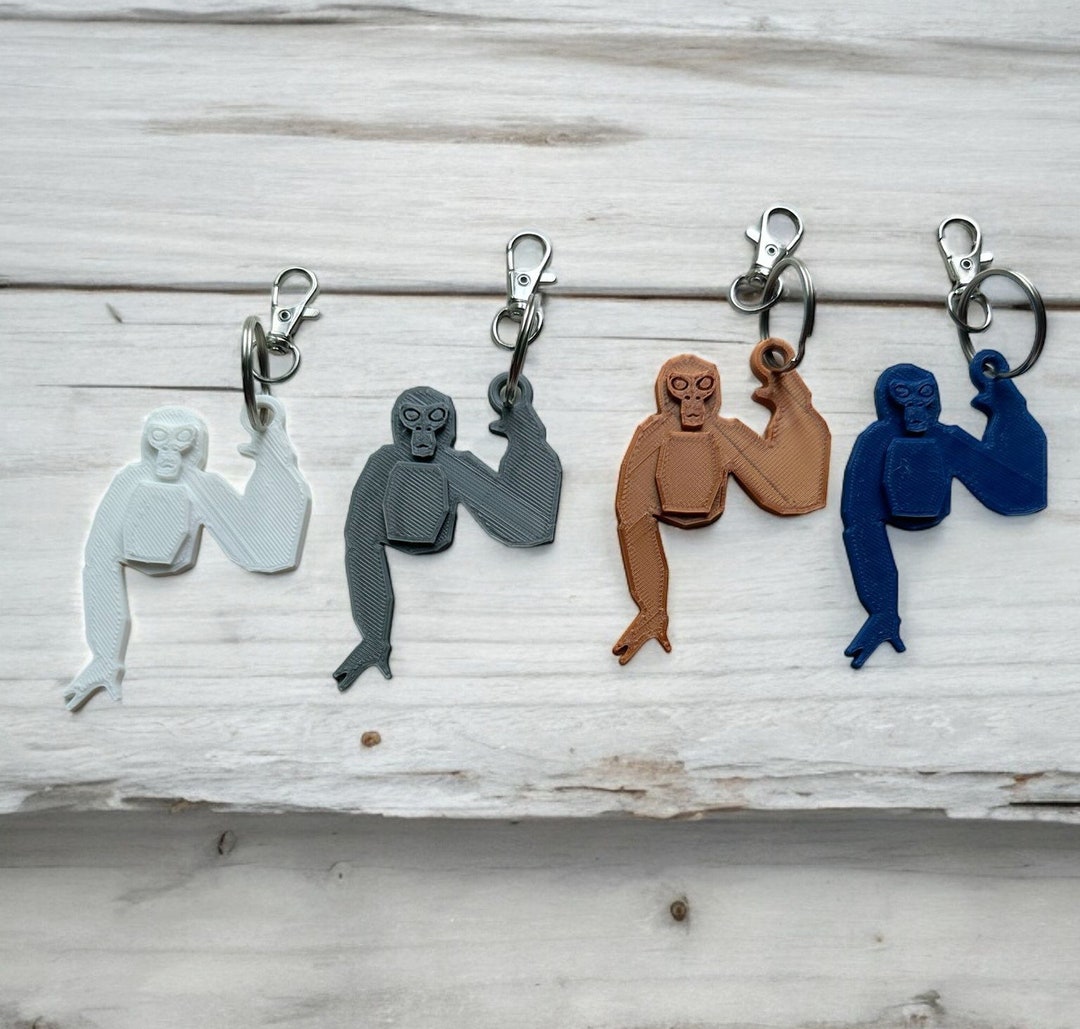 Gorilla Tag Keychain, Gorilla Tag Virtual Realty Character, 3D Printed ...