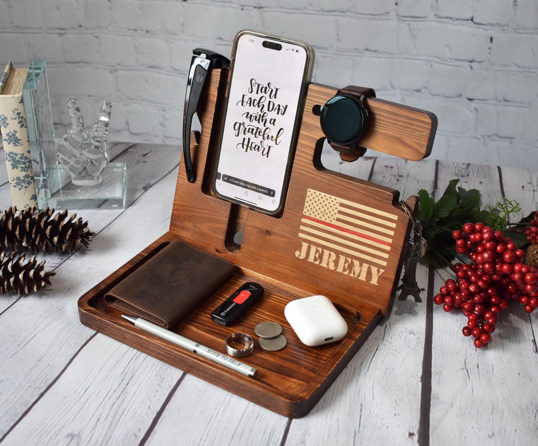 Firefighter Gift, Police Officer Gift, Personalized Wooden Docking ...