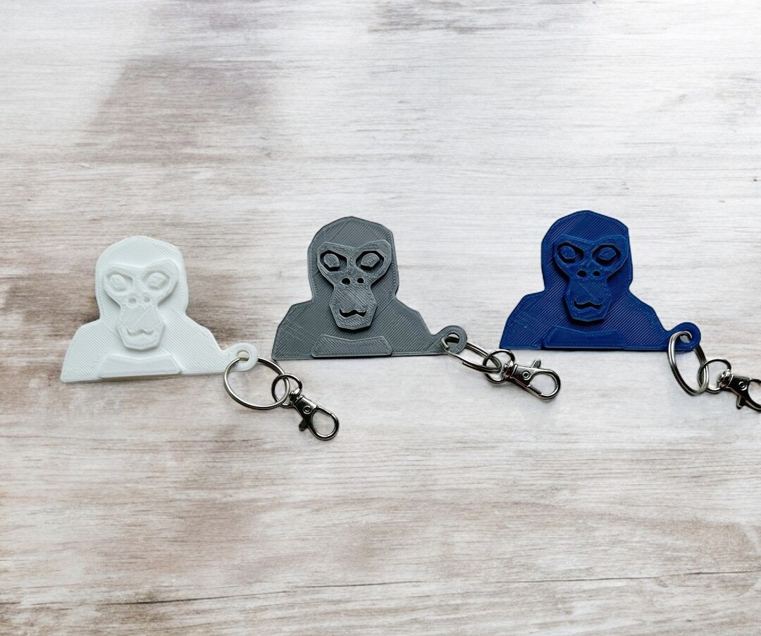 Gorilla Tag Monkey Keychain, Gorilla Tag Virtual Realty Character, 3D ...