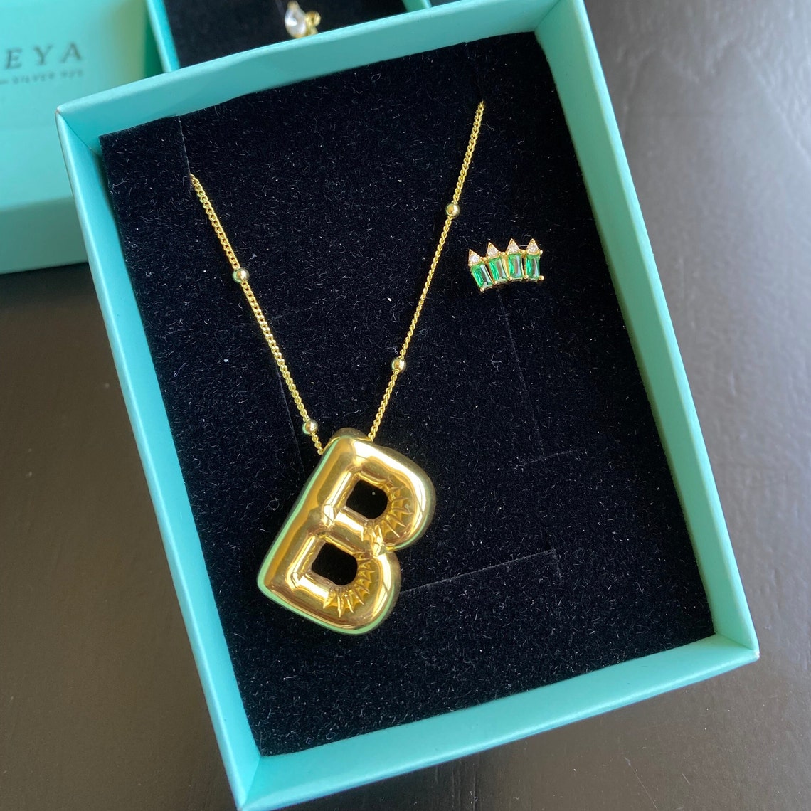 Customized Initial Bubble Letter Necklace 925 Sterling Silver - Etsy