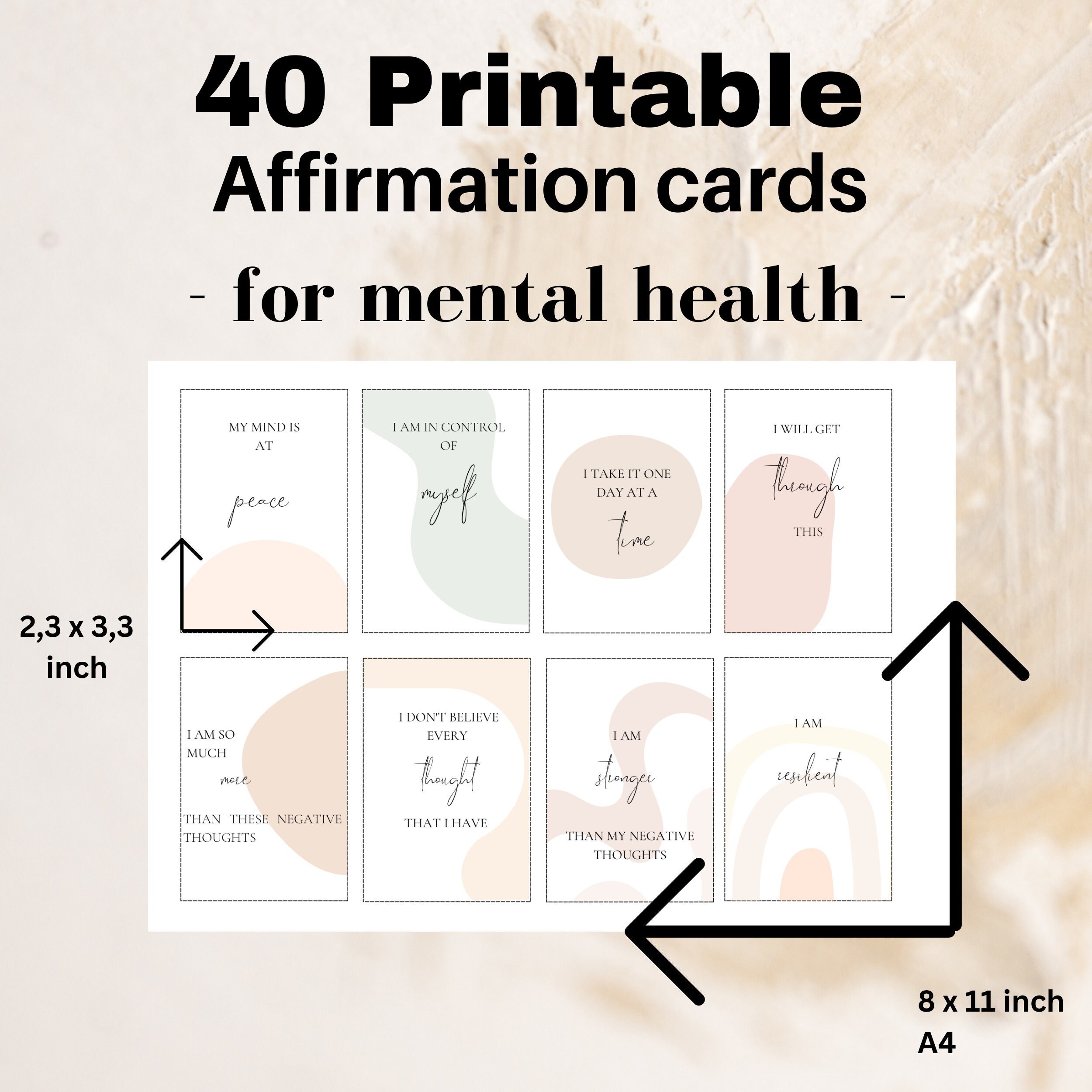 40 Printable Affirmation Cards, Affirmation Cards Depression ...