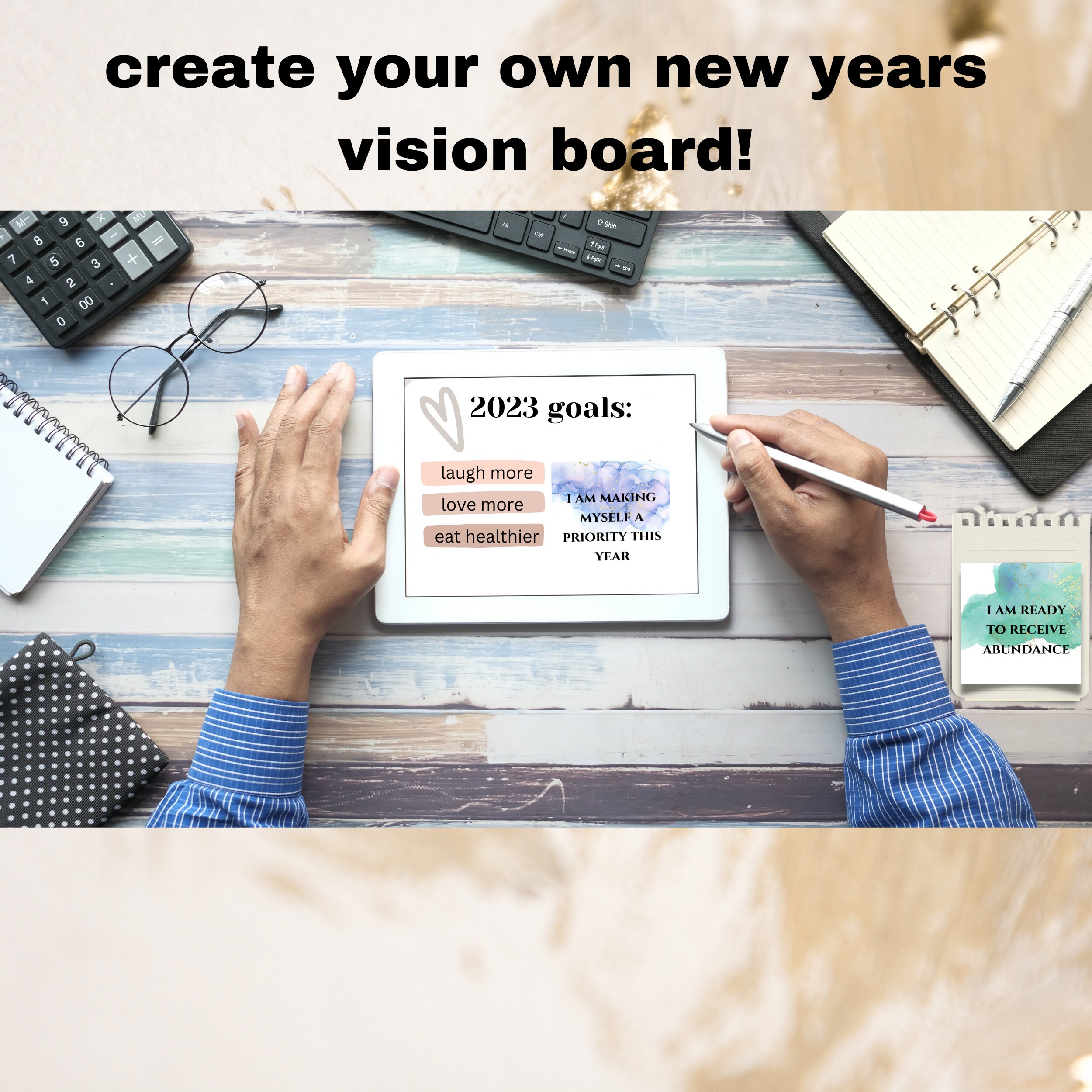 24 Printable New Year Affirmation Cards, New Year Goals, Positive ...