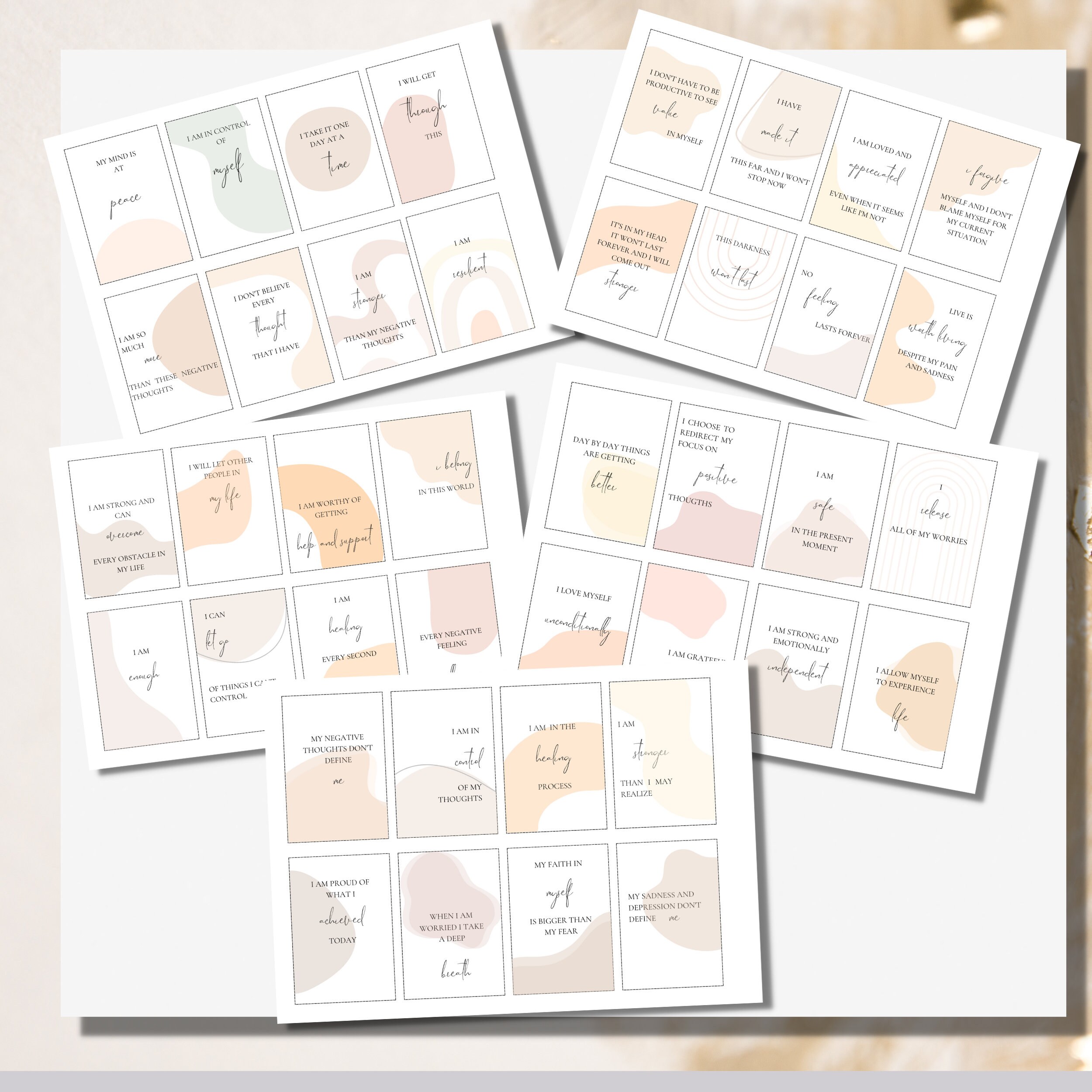 40 Printable Affirmation Cards, Affirmation Cards Depression ...