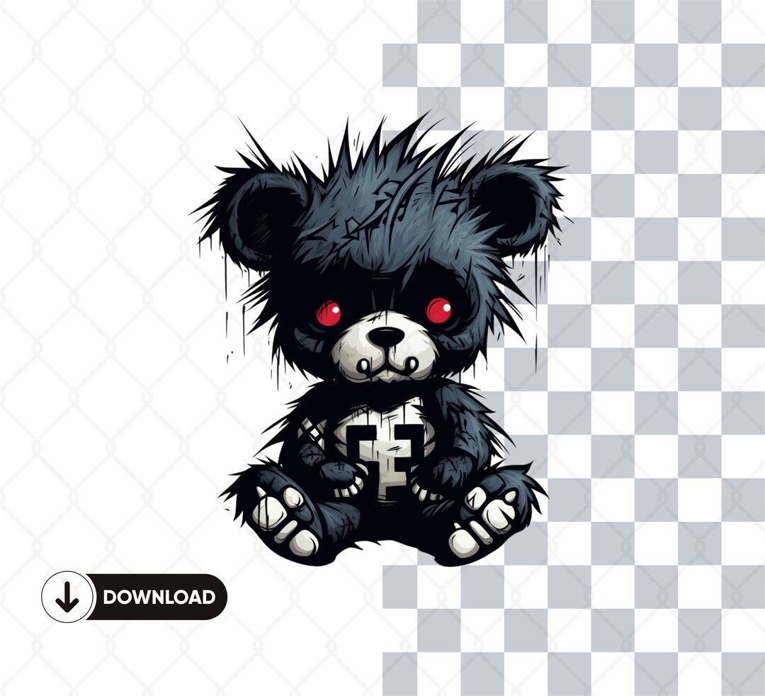 Voodoo Teddy Bear Png DTF Designs. Pink Horror Png Design. T Shirt ...