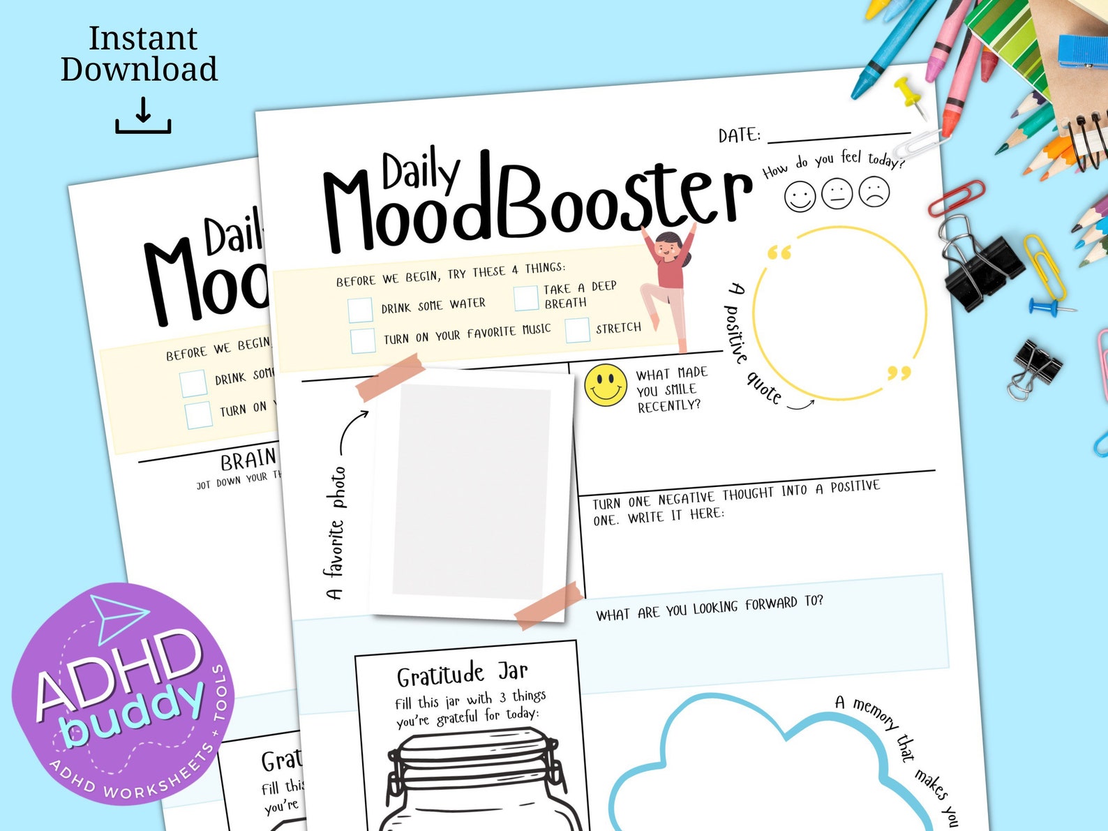 ADHD Daily Mood Booster Mood Tracker Journal for Kids and - Etsy Hong Kong