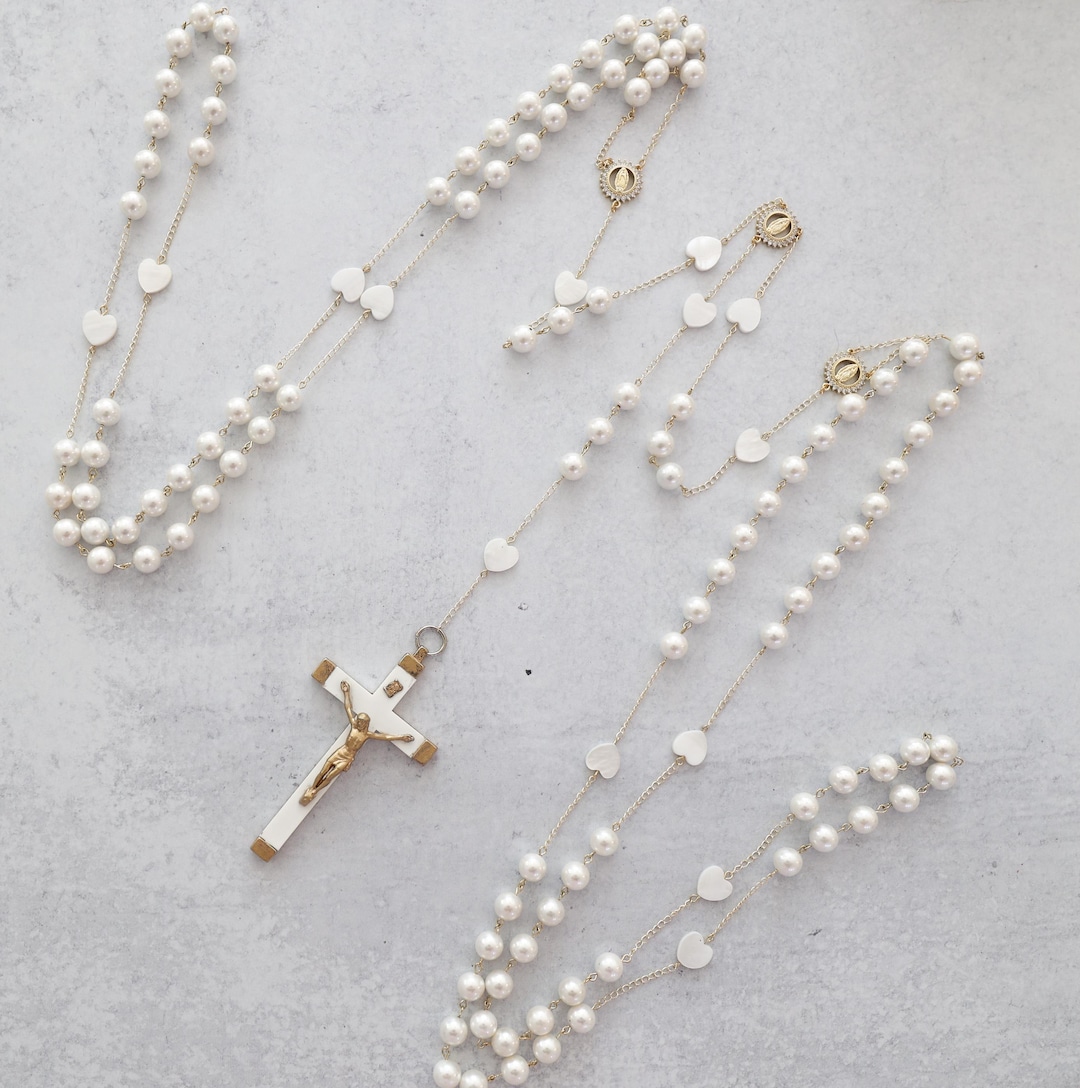 Handmade Catholic Wedding Rosary Lasso: Pearl Unity Ceremony Gift - Etsy