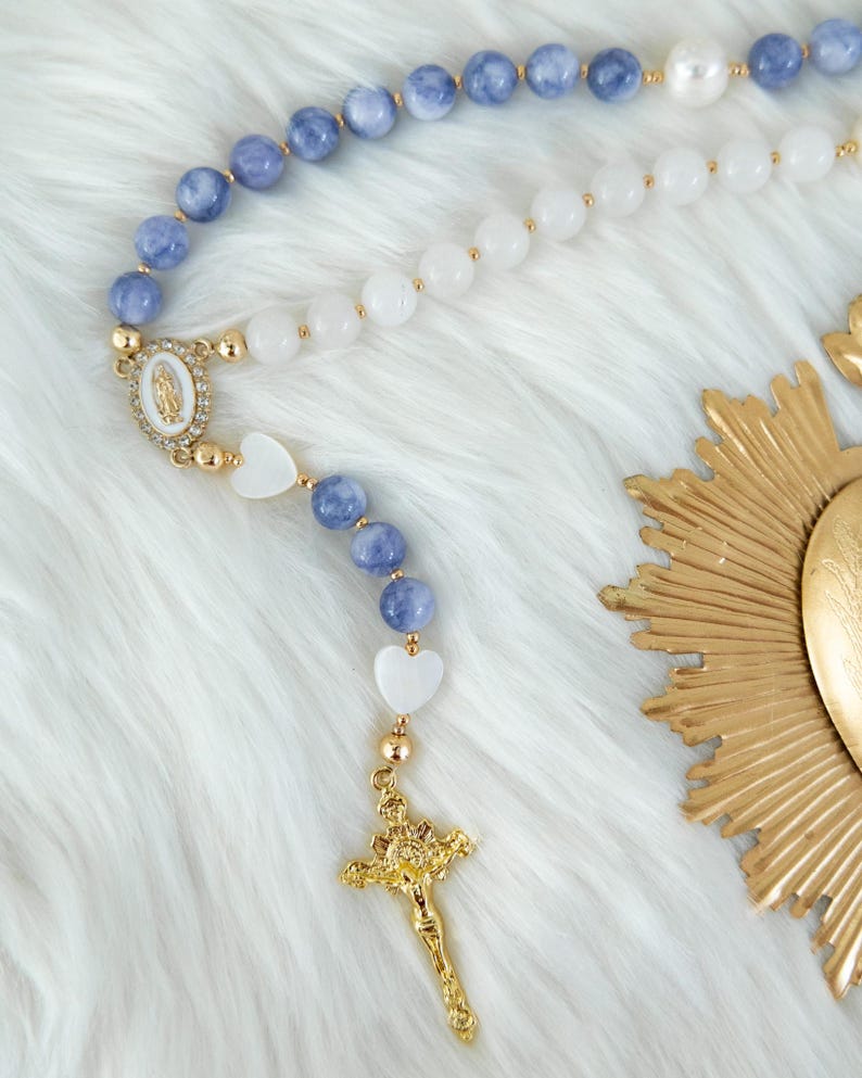 Advent Catholic Rosary With Purple, Pink, and White Beads | Wire ...