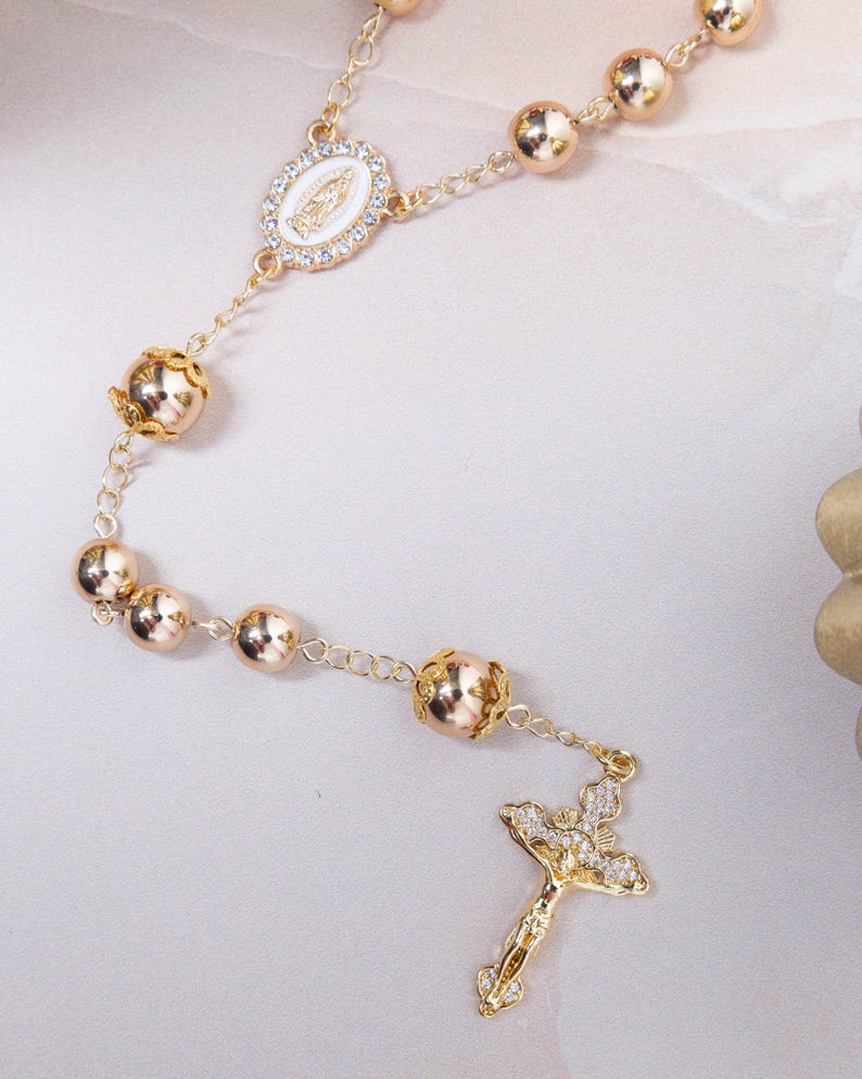 14K Gold Hematite Catholic Rosary | Limited Edition Christmas Rosary ...