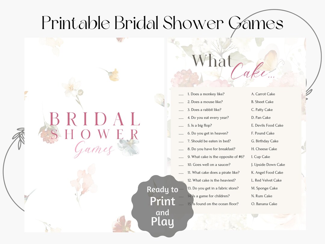 Elegant Bridal Shower Games Printable | 14 Fun Bachelorette Game Ideas ...