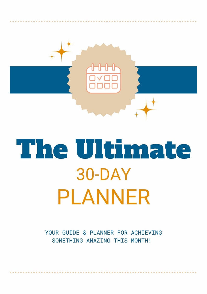 30 Day Planner - Etsy