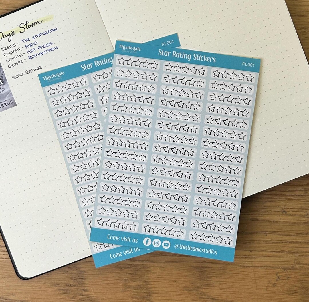Star Rating Stickers: Book Journaling, 42 Matte Stickers - Etsy