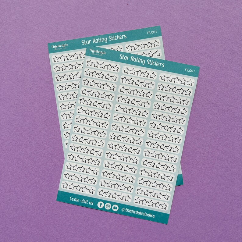 Star Rating Stickers Blank Book Journal Stickers 42 - Etsy