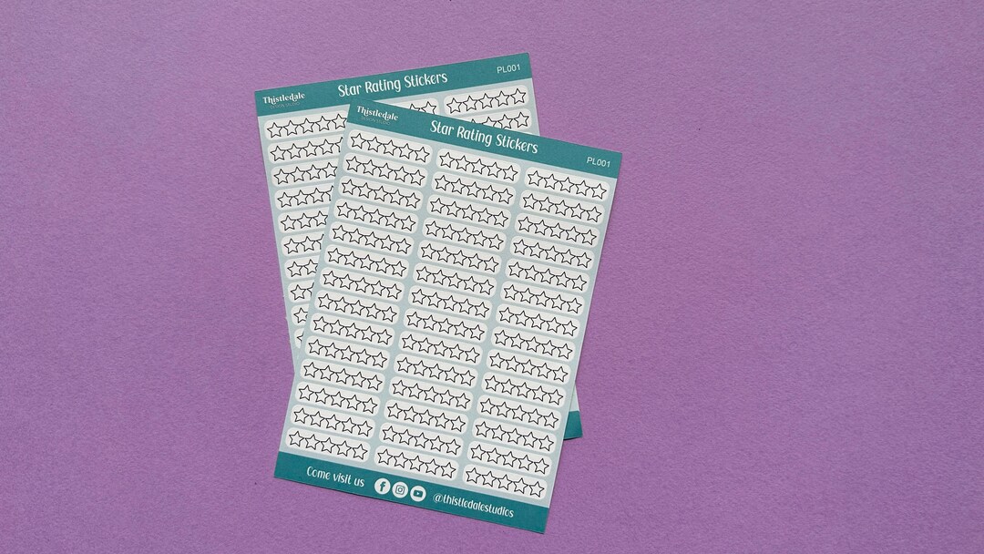 Star Rating Stickers Blank, Book Journal Stickers, 42 Stickers, Book ...