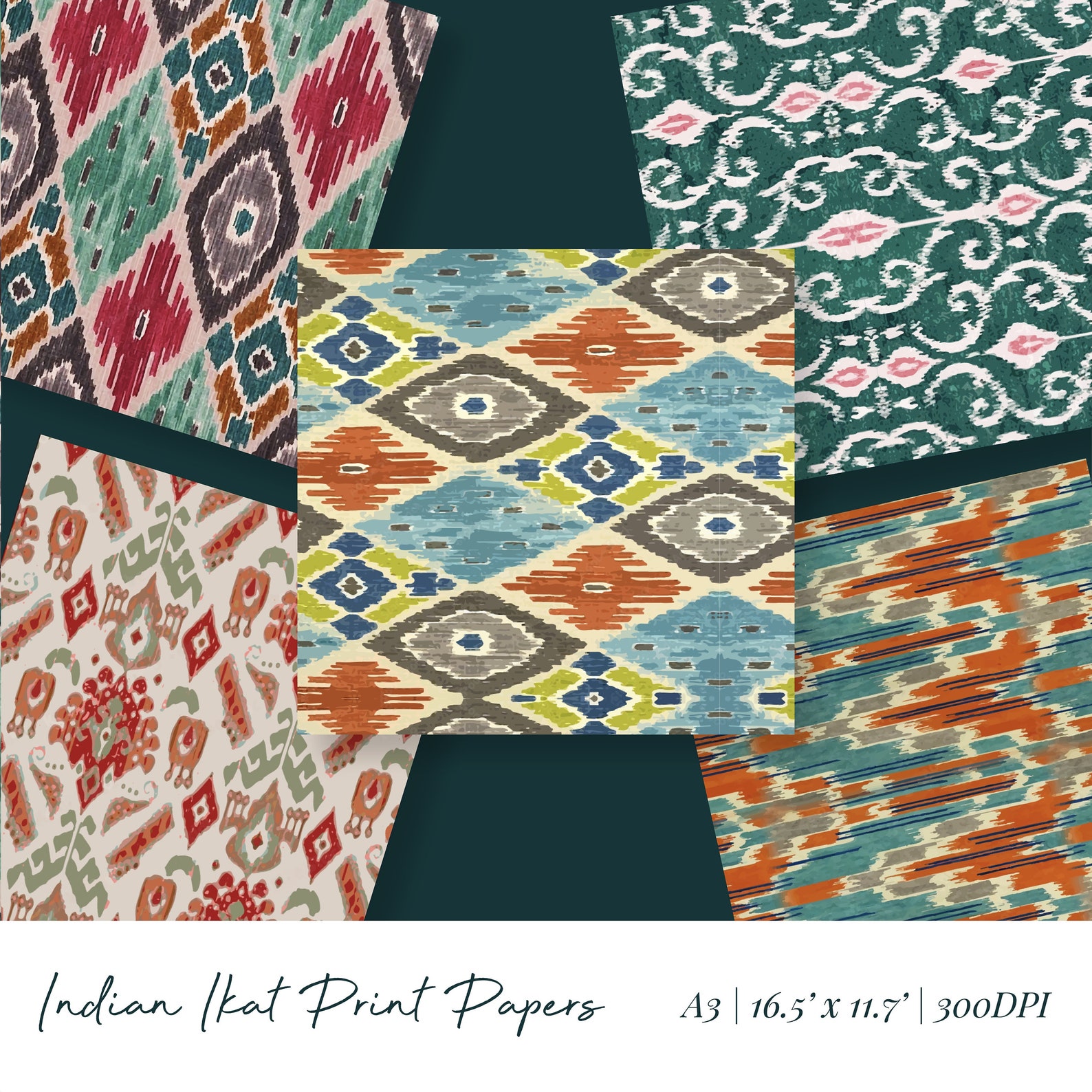 Indian Print Digital Paper Seamless Pattern Digital Download Scrapbook ...